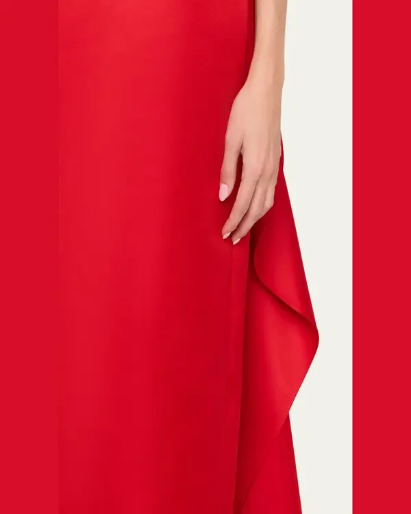 Prabal Gurung Caroline Satin Gown With Detachable Train