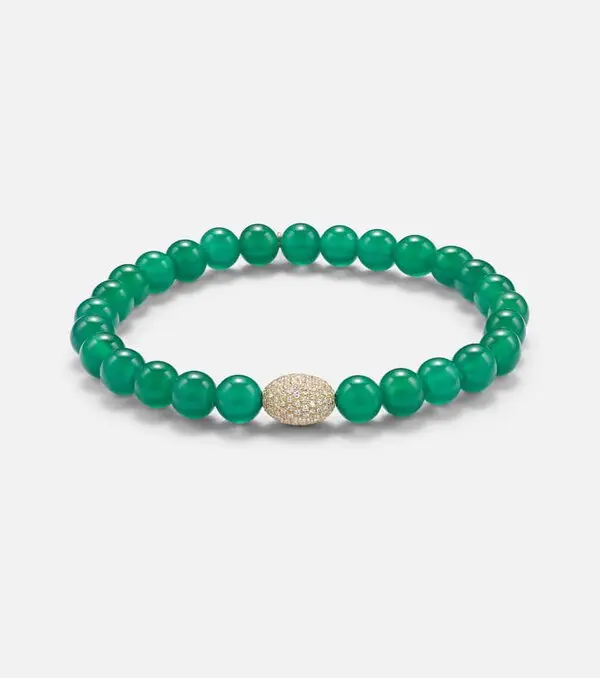 SYDNEY EVAN 14kt Bracelet With Onyx And Diamonds - Green