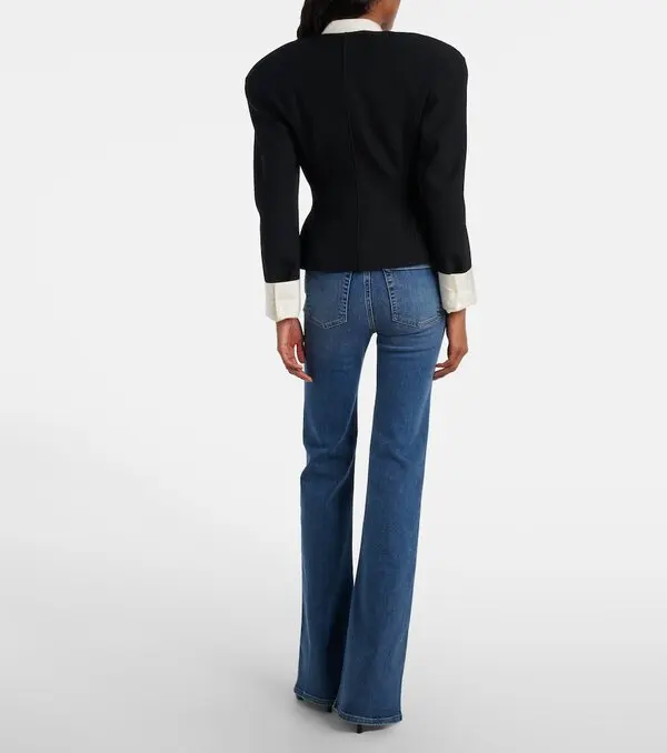 FRAME Icon Long Mid-rise Flared Jeans - Blue