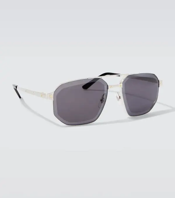 CARTIER Santos De Aviator Sunglasses - Silver