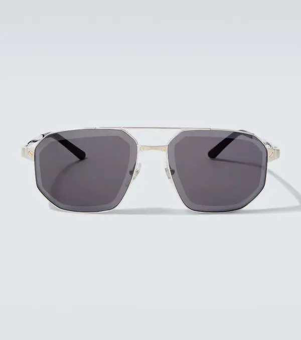 Cartier Santos De Aviator Sunglasses - Silver