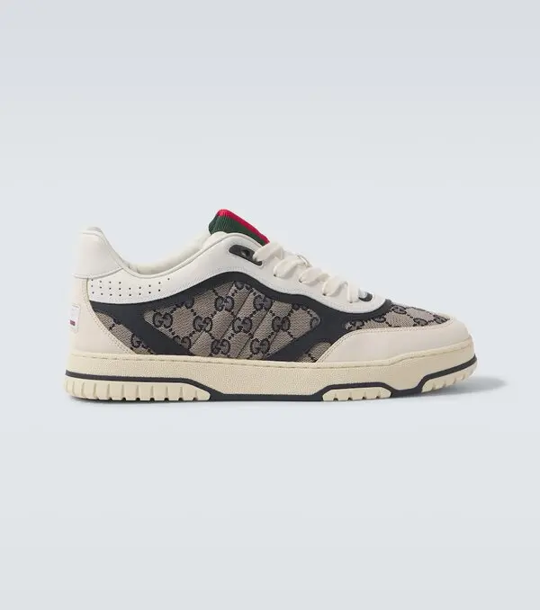 Gucci Re-web Leather Sneakers - Beige