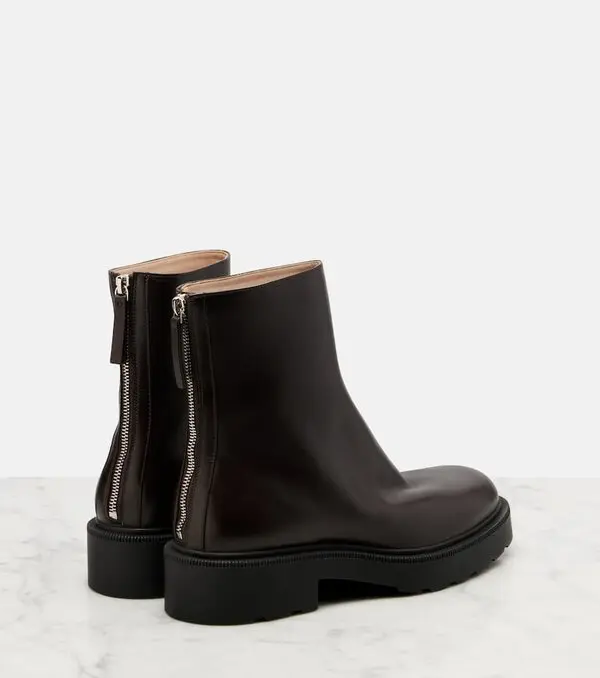 THE ROW Nobilis Fast Leather Ankle Boots