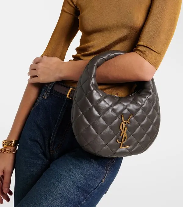 Saint Laurent Quilted Leather Top Handle Bag - Black