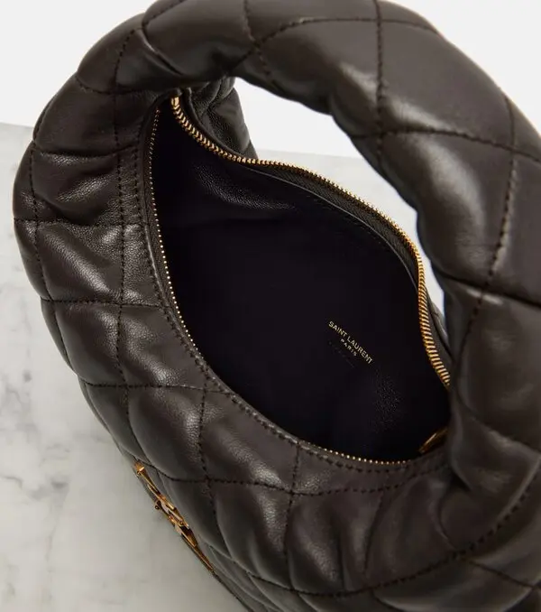 Saint Laurent Quilted Leather Top Handle Bag - Black