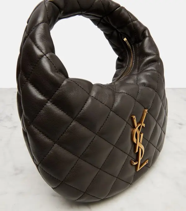 Saint Laurent Quilted Leather Top Handle Bag - Black