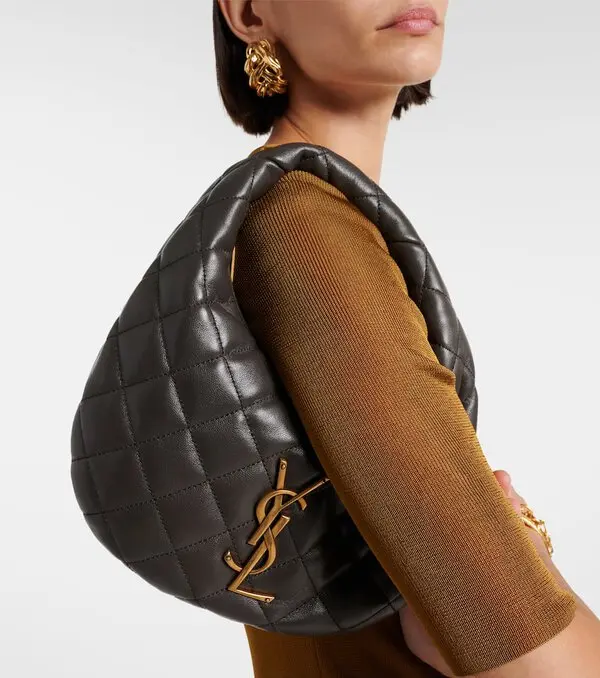 Saint Laurent Quilted Leather Top Handle Bag - Black