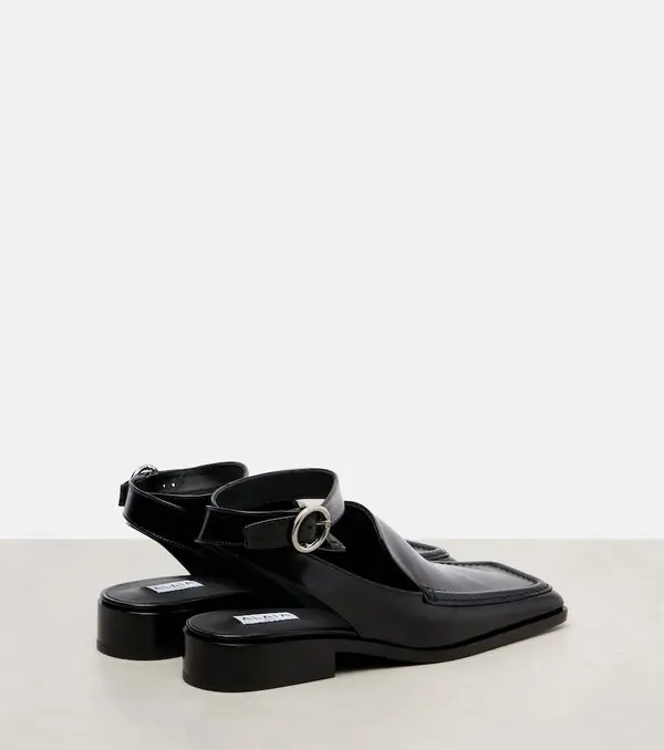 Alaïa Leather Slingback Flats - Black