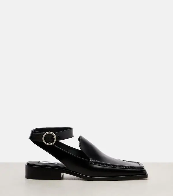 Alaïa Leather Slingback Flats - Black