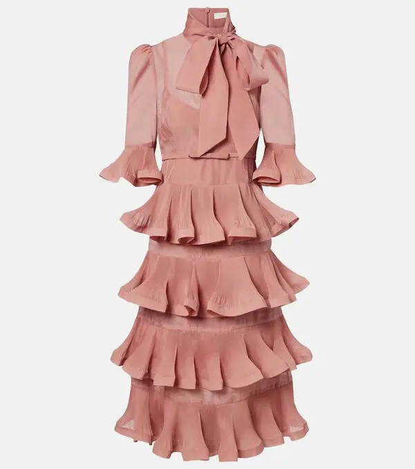 Zimmermann Waverly Embroidered Linen Long Dress - Pink | Editorialist