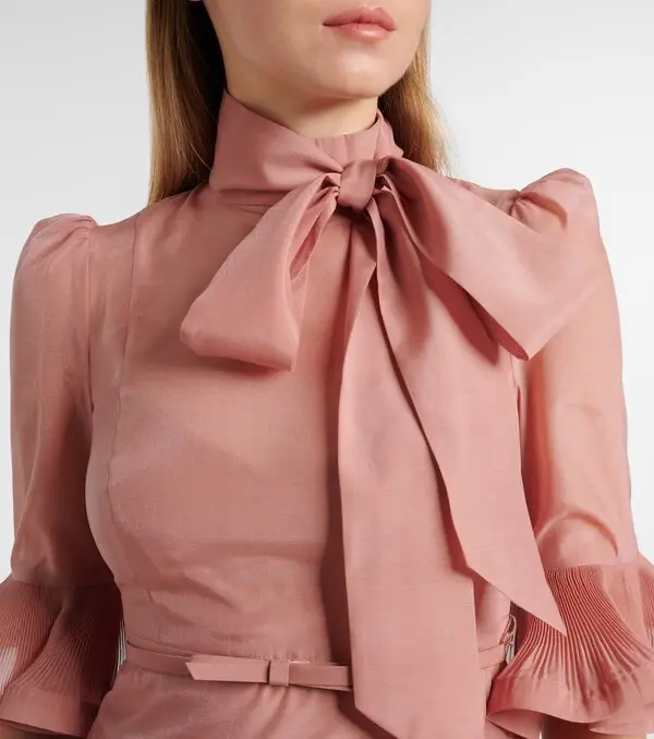 Zimmermann Tiered Pleated Midi Dress - Pink