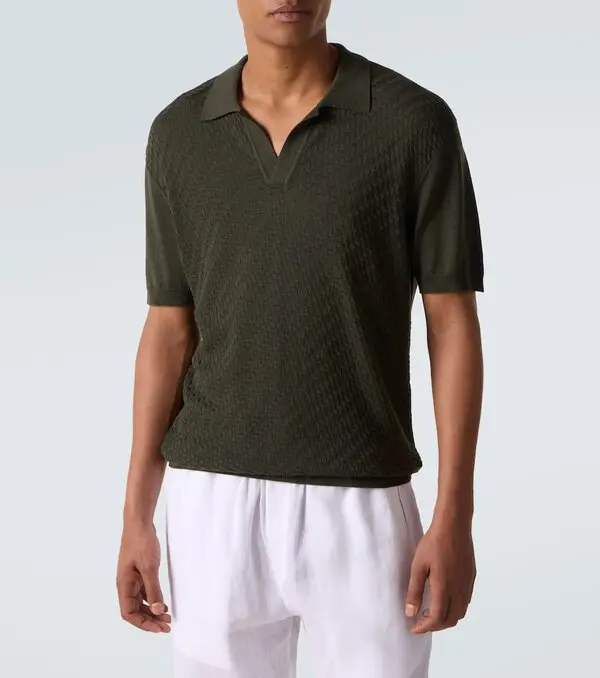 Orlebar Brown Horton Silk And Cotton Polo Shirt - Green