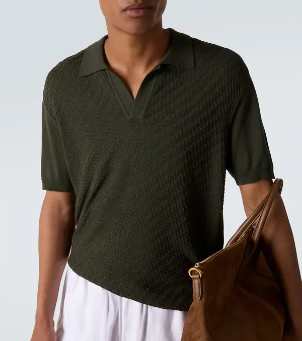 Orlebar Brown Horton Silk And Cotton Polo Shirt - Green