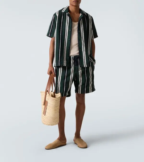 Orlebar Brown Terry Striped Bermuda Shorts - Green