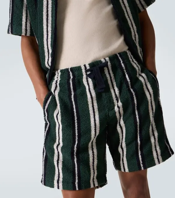 Orlebar Brown Terry Striped Bermuda Shorts - Green