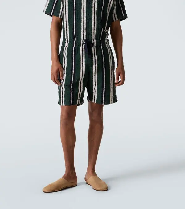 Orlebar Brown Terry Striped Bermuda Shorts - Green