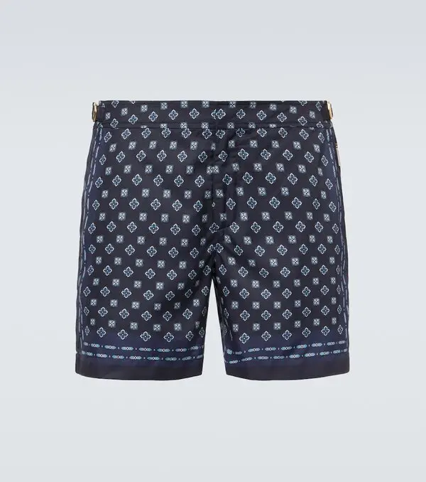 Orlebar Brown Bulldog Printed Swim Trunks - Blue