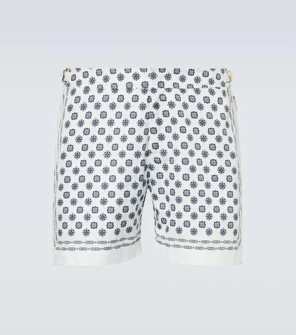 Orlebar Brown Bulldog Printed Swim Trunks - White