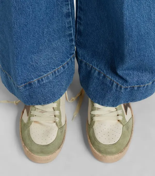 GOLDEN GOOSE Ball Star Suede-trimmed Leather Sneakers - Multicoloured