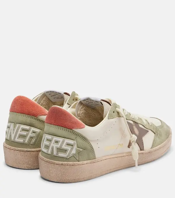 GOLDEN GOOSE Ball Star Suede-trimmed Leather Sneakers - Multicoloured