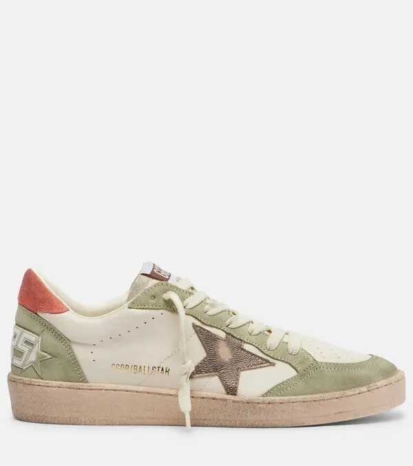 GOLDEN GOOSE Ball Star Suede-trimmed Leather Sneakers - Multicoloured