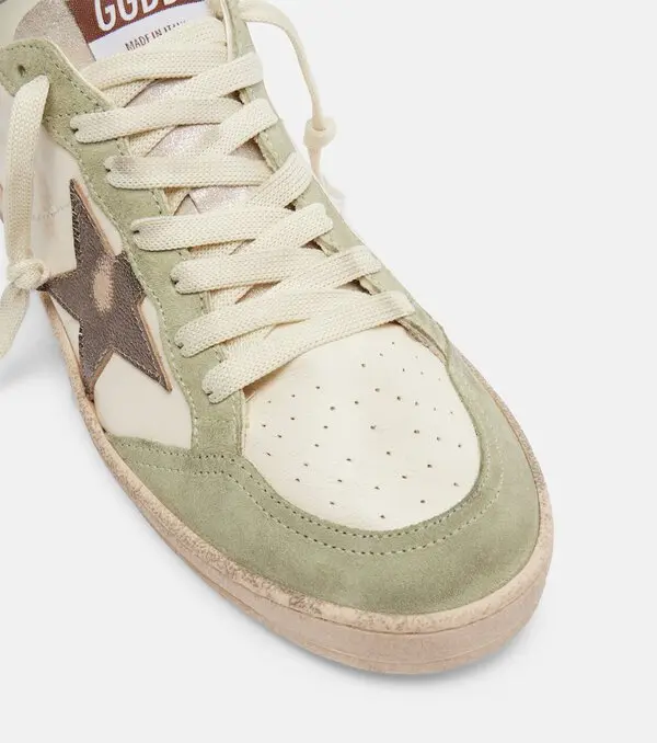 GOLDEN GOOSE Ball Star Suede-trimmed Leather Sneakers - Multicoloured