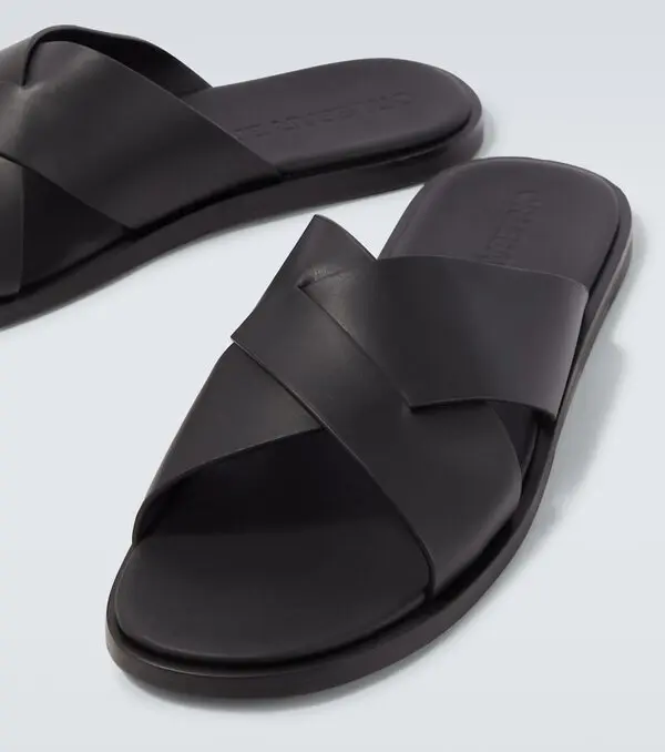 Orlebar Brown Leather Sandals - Black