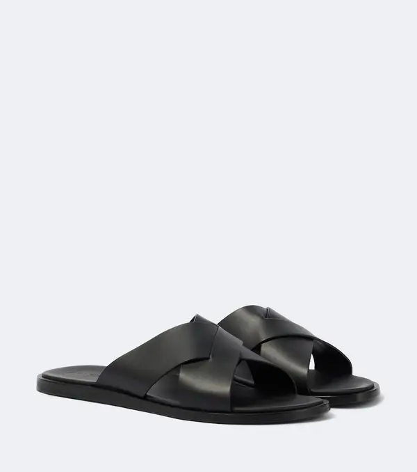 Orlebar Brown Leather Sandals - Black