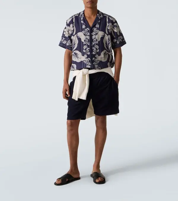 Orlebar Brown Trevone Cotton Terry Shorts - Blue