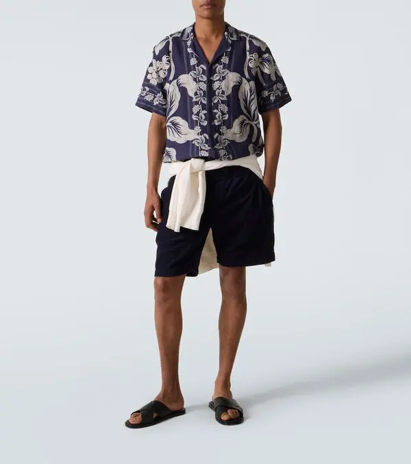Orlebar Brown Trevone Cotton Terry Shorts - Blue