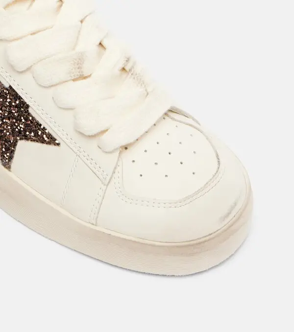 GOLDEN GOOSE Stardan Embellished Leather Sneakers - White