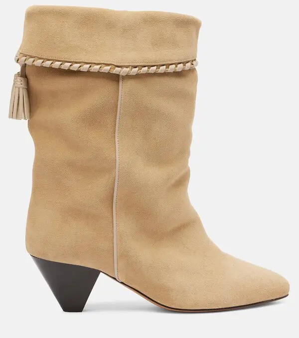 Isabel Marant Étoile Dalby 55 Suede Ankle Boots - Beige