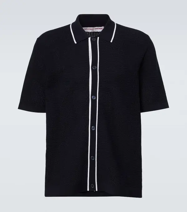 Orlebar Brown Roddy Waffle-knit Bowling Shirt - Blue