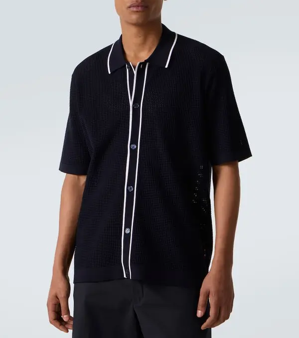 Orlebar Brown Roddy Waffle-knit Bowling Shirt - Blue