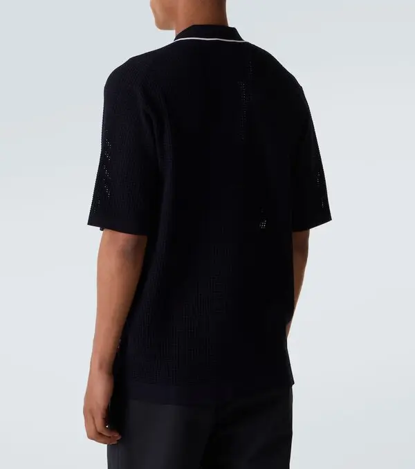 Orlebar Brown Roddy Waffle-knit Bowling Shirt - Blue