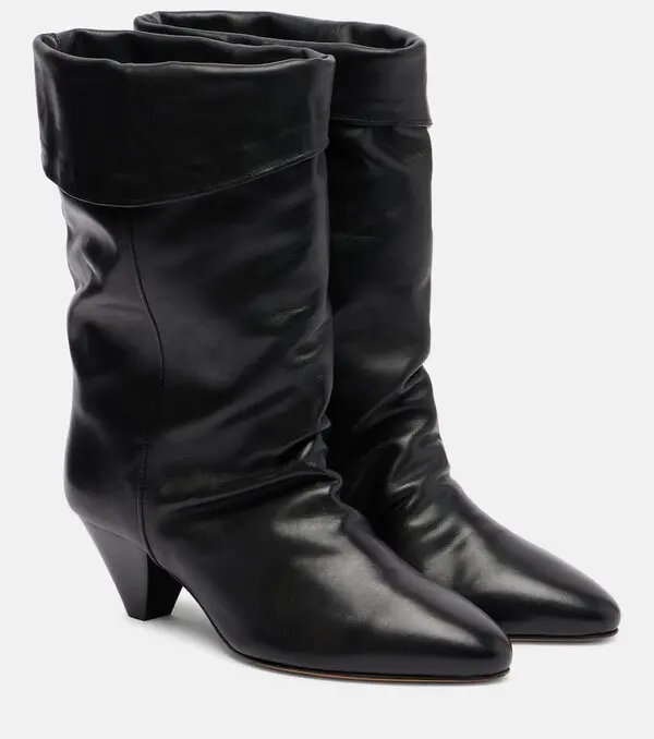 Isabel Marant Étoile Dalby Leather Ankle Boots - Black