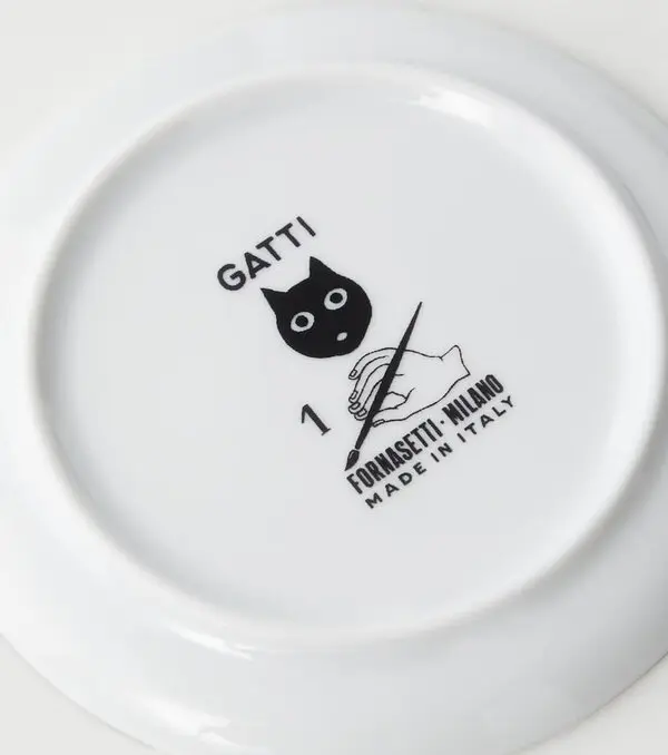 FORNASETTI High Fidelity Set Of 6 Porcelain Coasters - Black