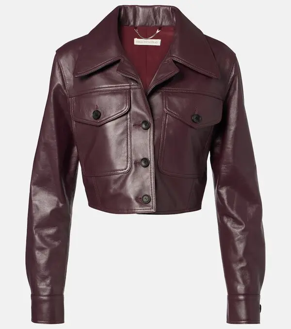 EMILIA WICKSTEAD Nics Cropped Leather Jacket