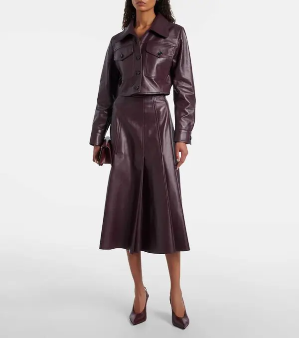 EMILIA WICKSTEAD Nics Cropped Leather Jacket