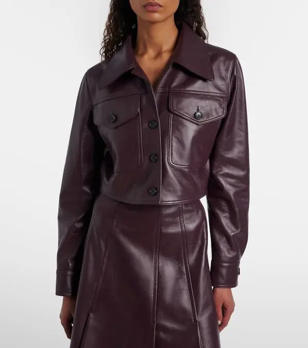 EMILIA WICKSTEAD Nics Cropped Leather Jacket