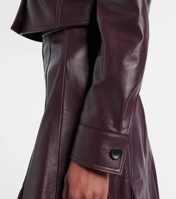 EMILIA WICKSTEAD Nics Cropped Leather Jacket - Purple