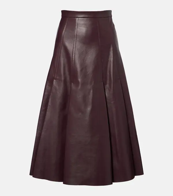 EMILIA WICKSTEAD Kensie High-rise Leather Midi Skirt - Purple
