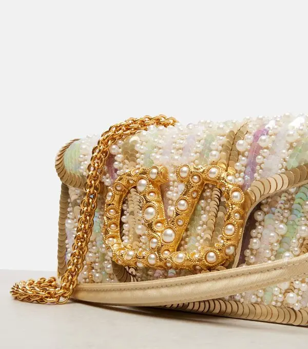 Valentino Garavani Locò Small Embellished Satin Top-handle Bag - Multicoloured