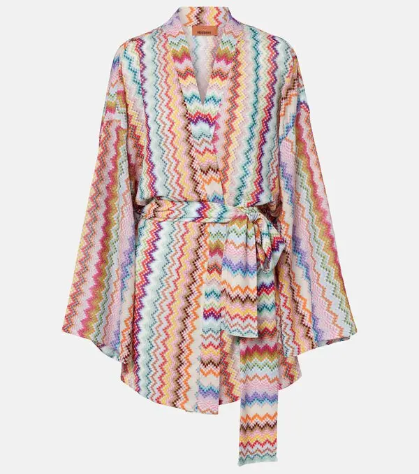 Missoni Zig Zag Oversized Lamé Wrap Cardigan