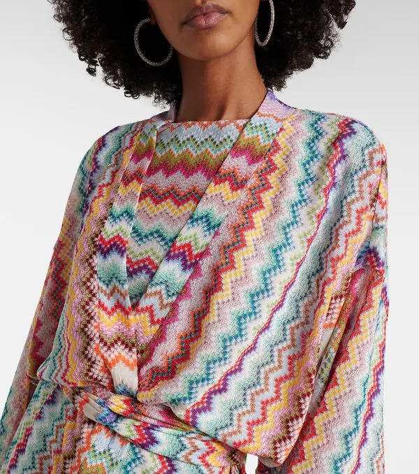 Missoni Zig Zag Oversized Lamé Wrap Cardigan