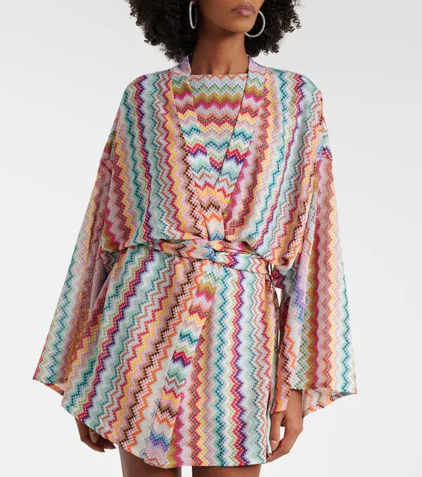 Missoni Zig Zag Oversized Lamé Wrap Cardigan