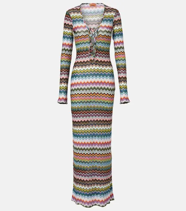 Missoni Zigzag Lamé Maxi Dress - Multicoloured