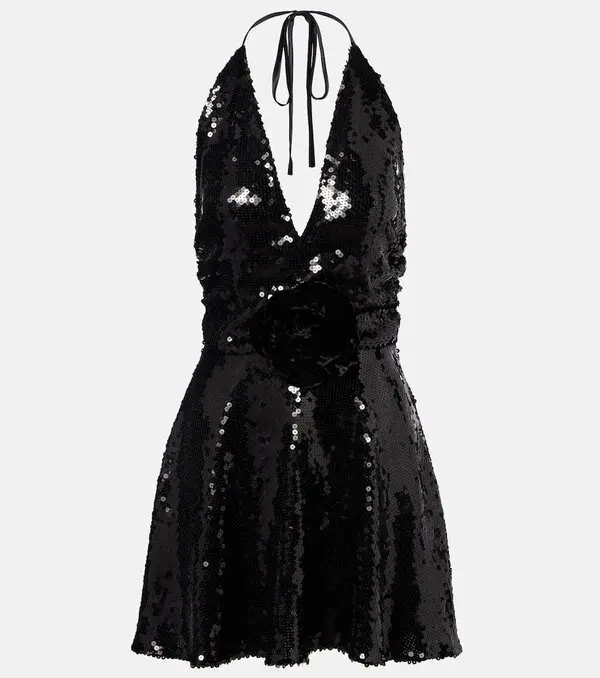 Dolce & Gabbana Sequined Halterneck Mini Dress