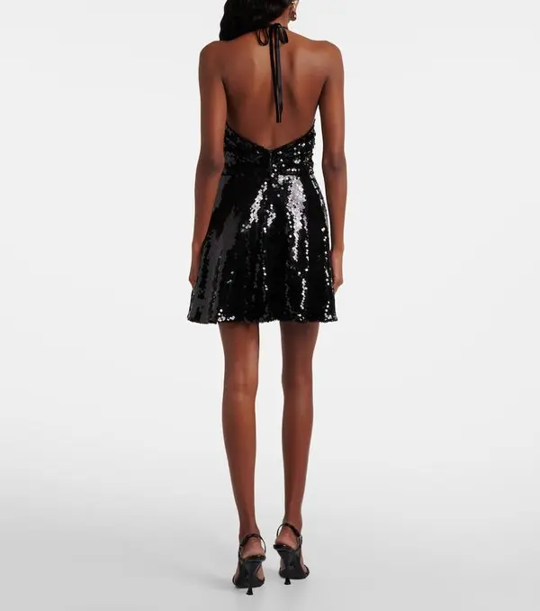 Dolce & Gabbana Sequined Halterneck Mini Dress