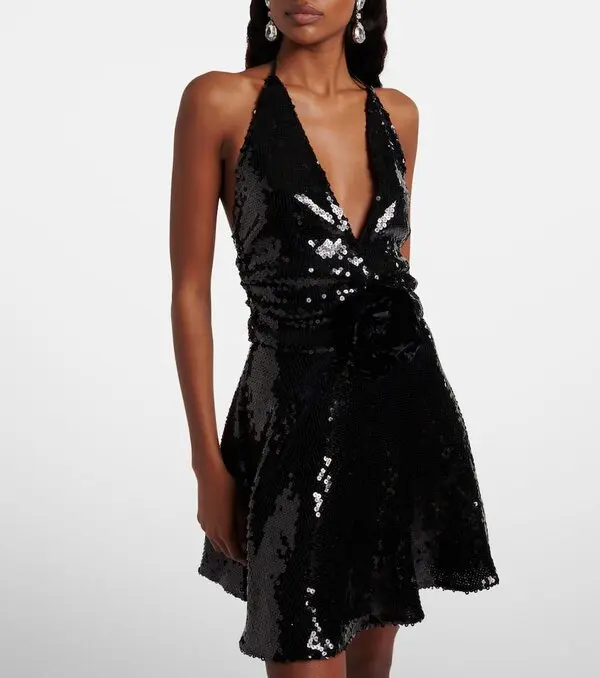 Dolce & Gabbana Sequined Halterneck Mini Dress